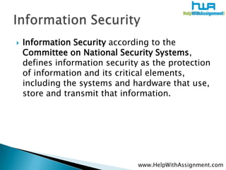 Information security principles an understanding | PPTX
