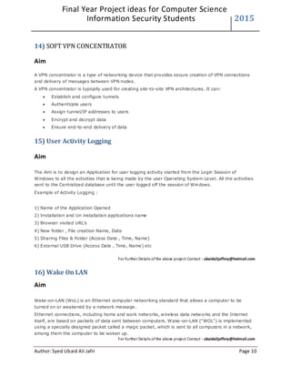 Final Year Projects Computer Science (Information security) -2015 | PDF