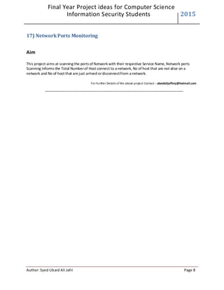 Final Year Projects Computer Science (Information security) -2015 | PDF