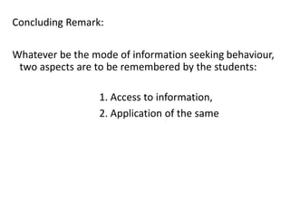 Information seeking and information use behaviour in libraries | PDF