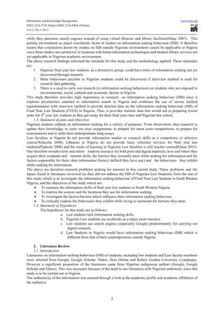 Information seeking behaviour of final year law students in south ...