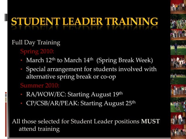 Wentworth Student Leader Selection Powerpoint | PPT