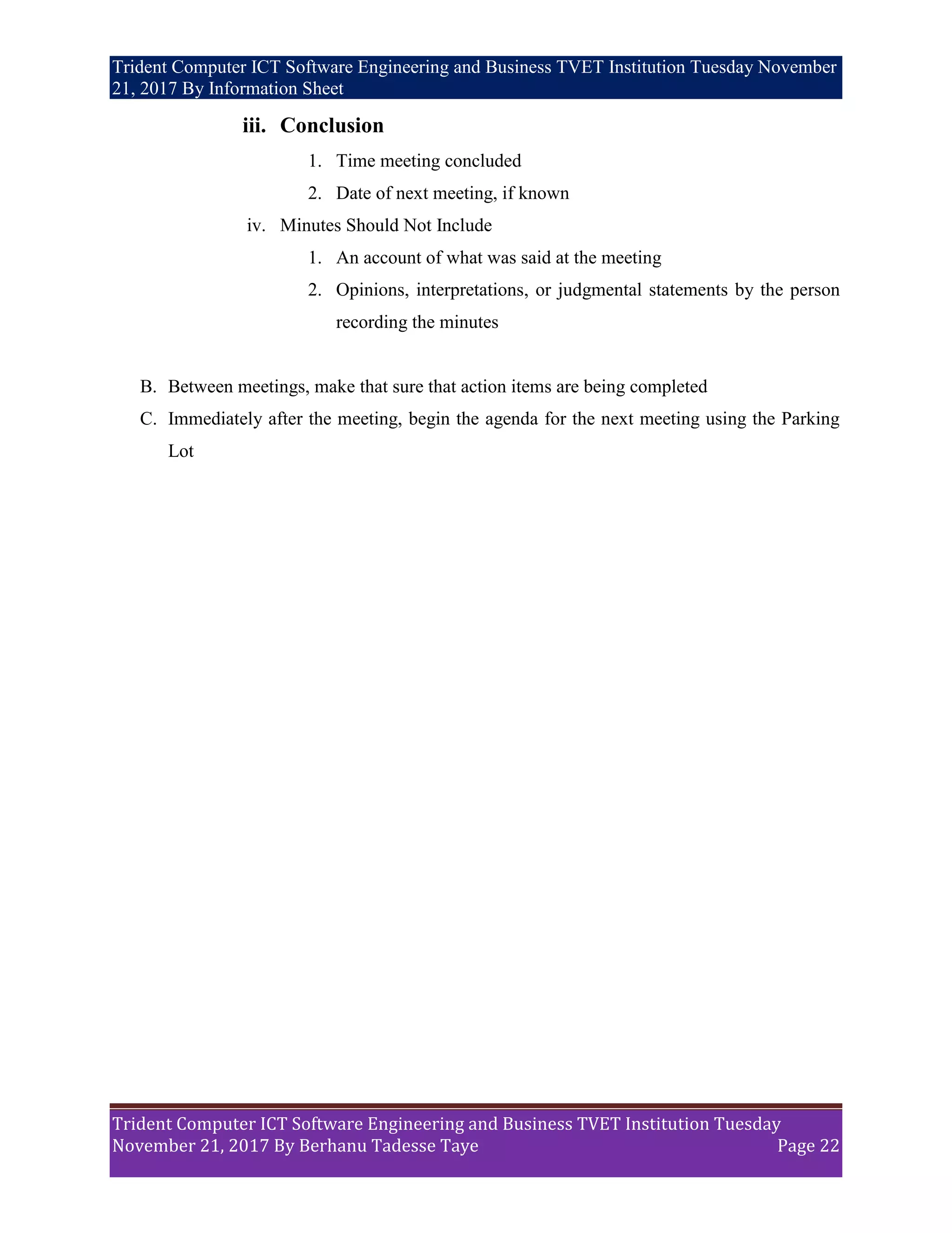 Information sheet work in team enviroment berhanu tadesse | PDF ...