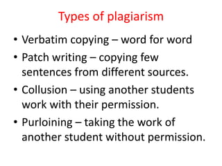 Information sourcing and plagiarism | PPTX