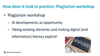 Plagiarism and AI tools: an example of linking information- and digital ...