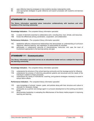 Information specialist standards 2005 | PDF