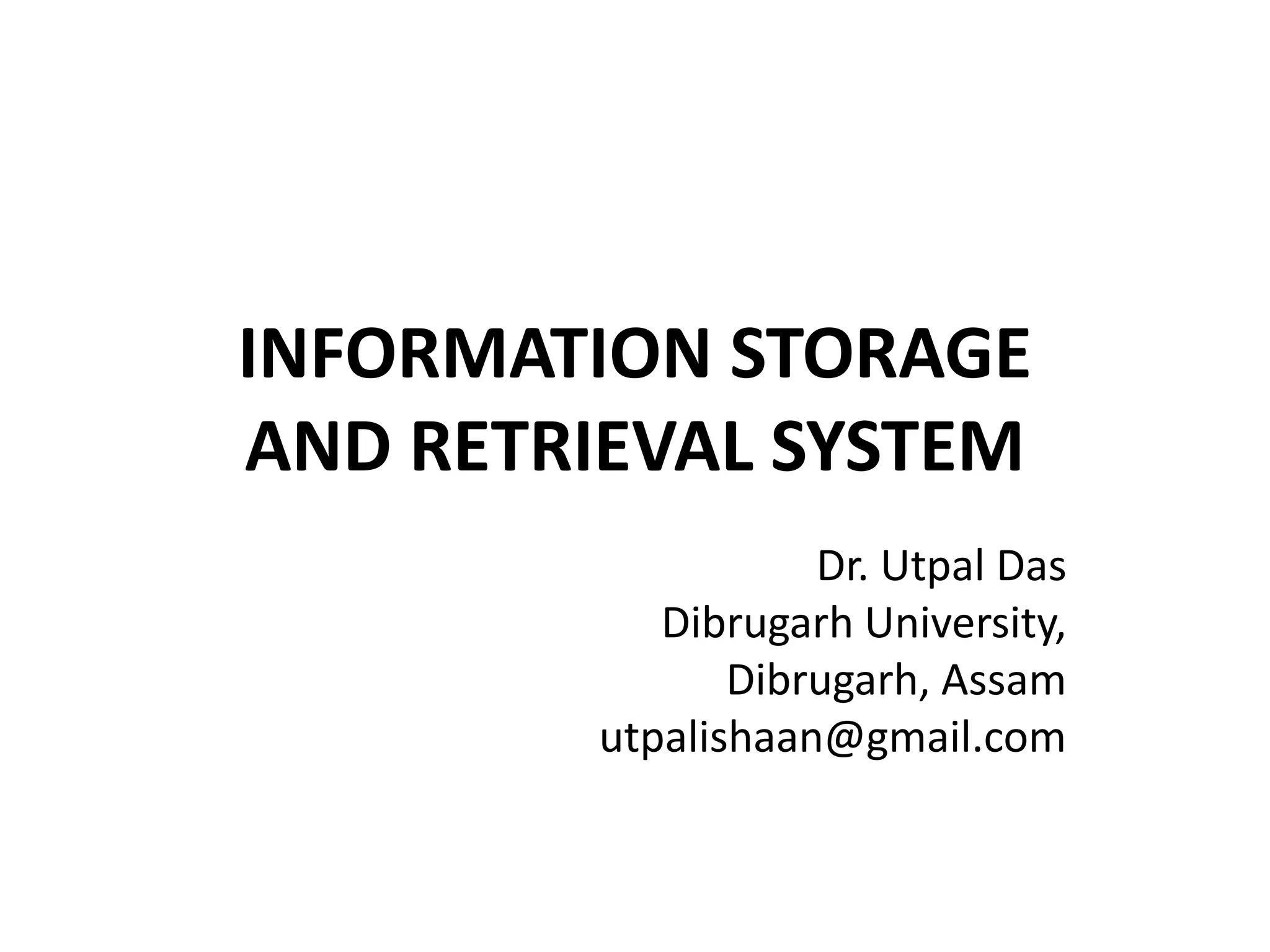 Information storage and retrieval | PDF