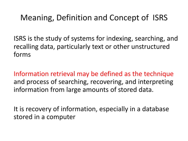 Information Storage And Retrieval Ppt 6781