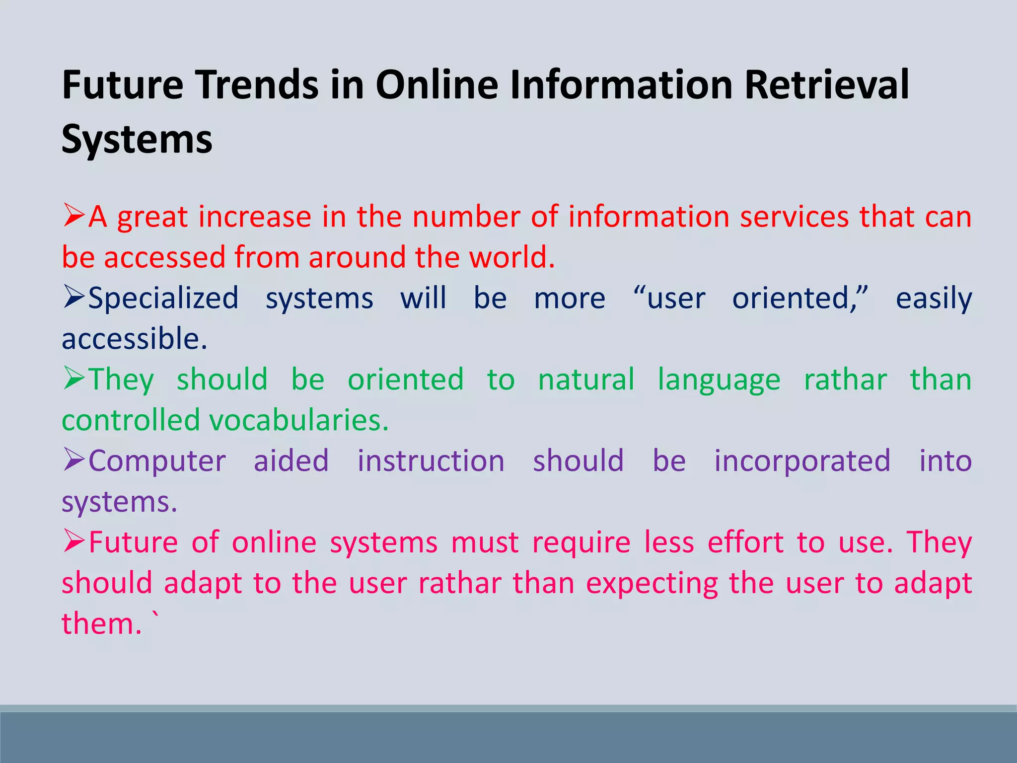 Information Storage and Retrieval system (ISRS) | PPTX