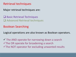 Information Storage and Retrieval system (ISRS) | PPTX