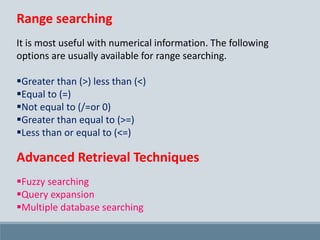 Information Storage and Retrieval system (ISRS) | PPTX