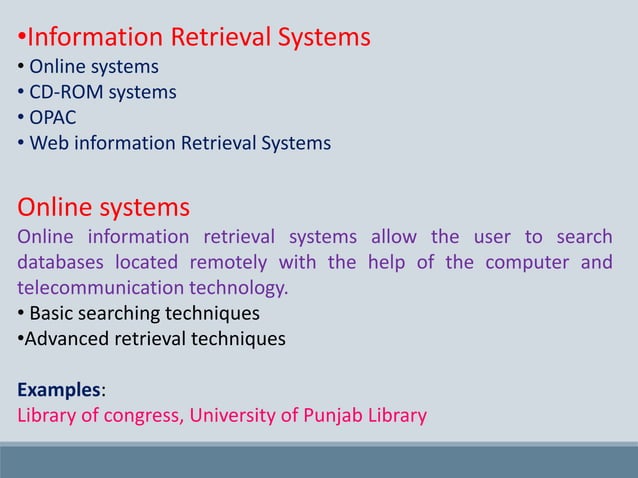 Information Storage And Retrieval System Isrs Pptx Search Internet