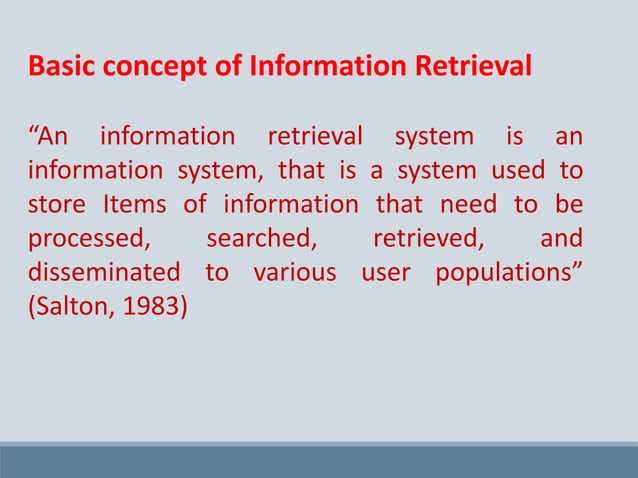 Information Storage and Retrieval system (ISRS) | PPTX | Search | Internet