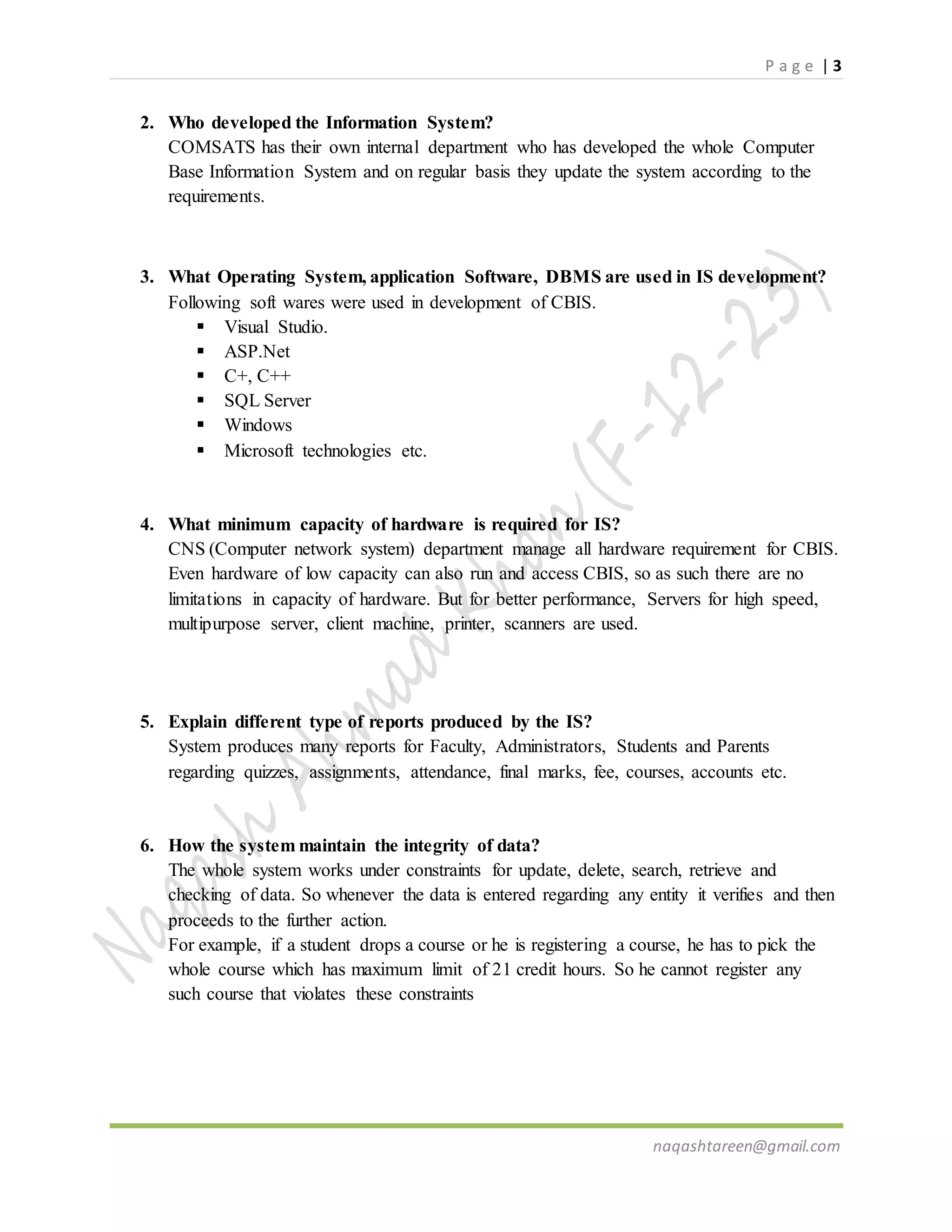 Computer Based Information System | DOCX | Operating Systems | Computer ...