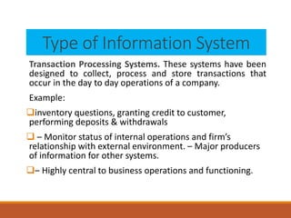 Nature and Development of Information systems | PPTX