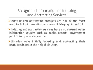 Nature and Development of Indexing system | PPTX