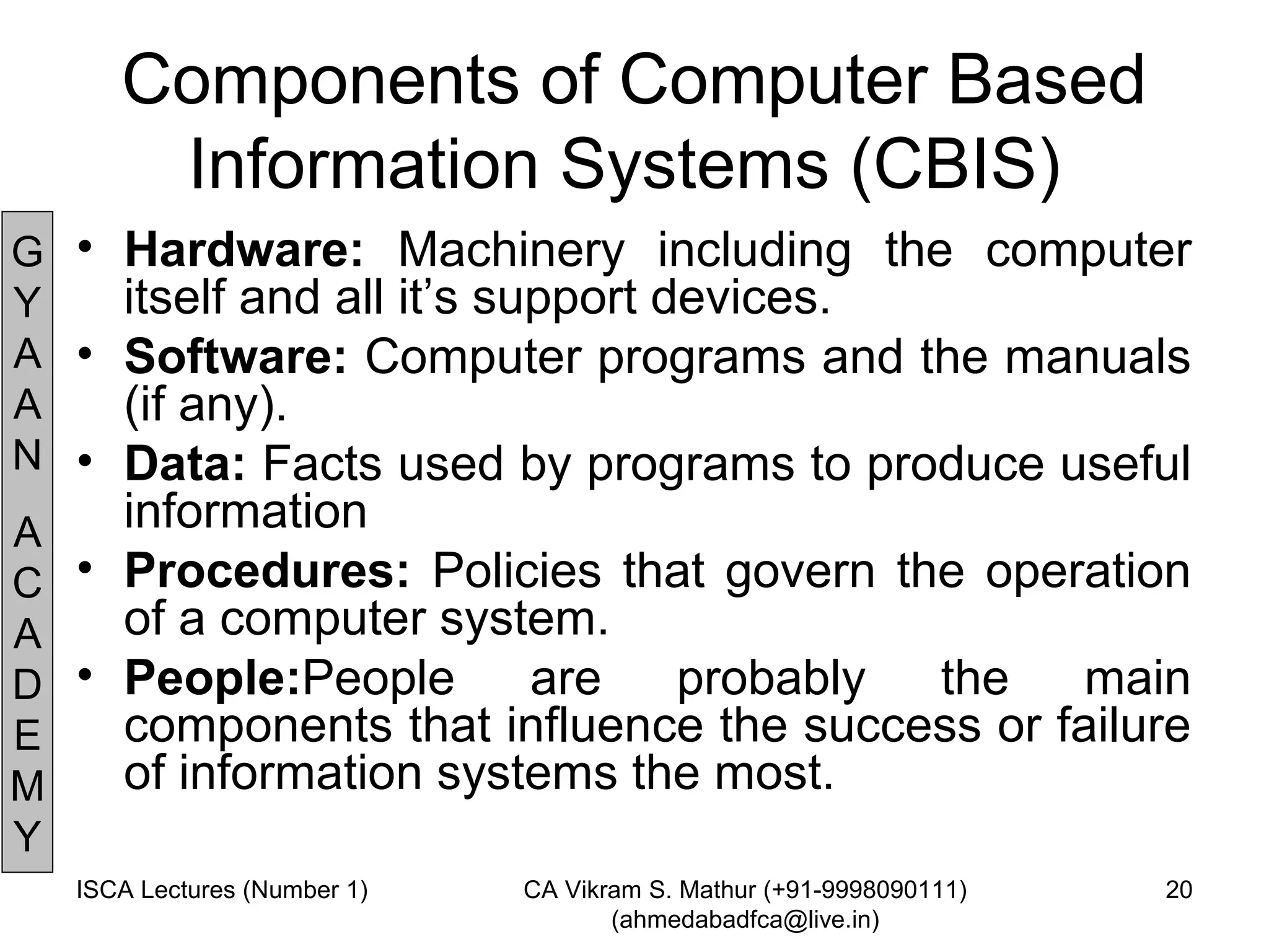 Information system and control audit ~ Lecture # 1 | PPT