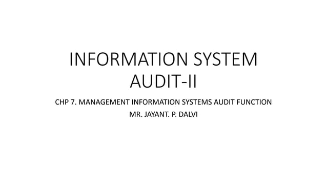 Information system audit 2 | PPTX