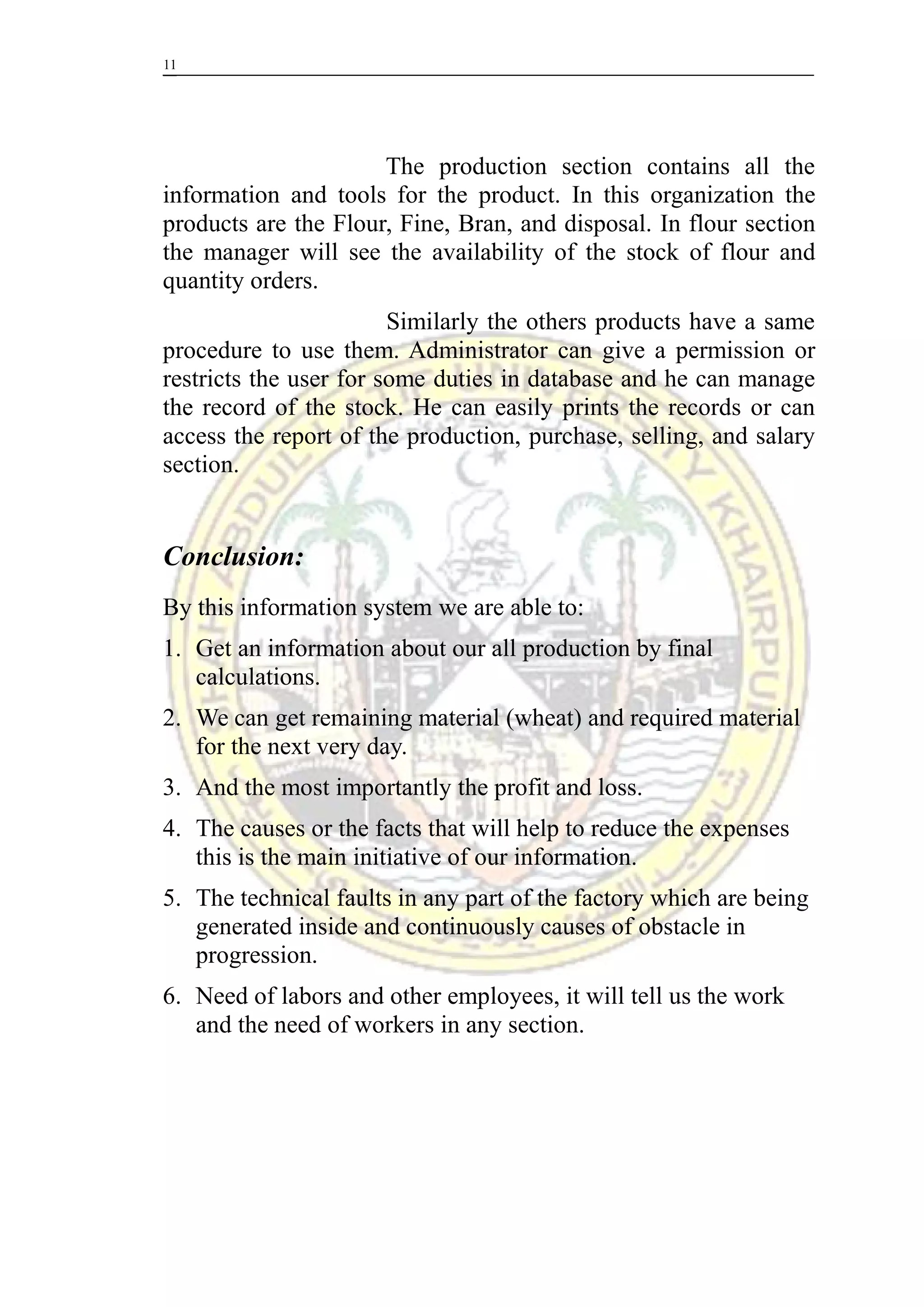 Information system for flour mill | PDF