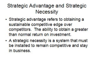Information system for strategic advantage | PPTX