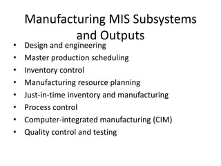 Information system in business functions unit iv | PPTX
