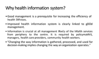 Information system in health care, role of information system in health ...
