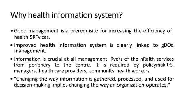 Information system in health care, role of information system in health ...