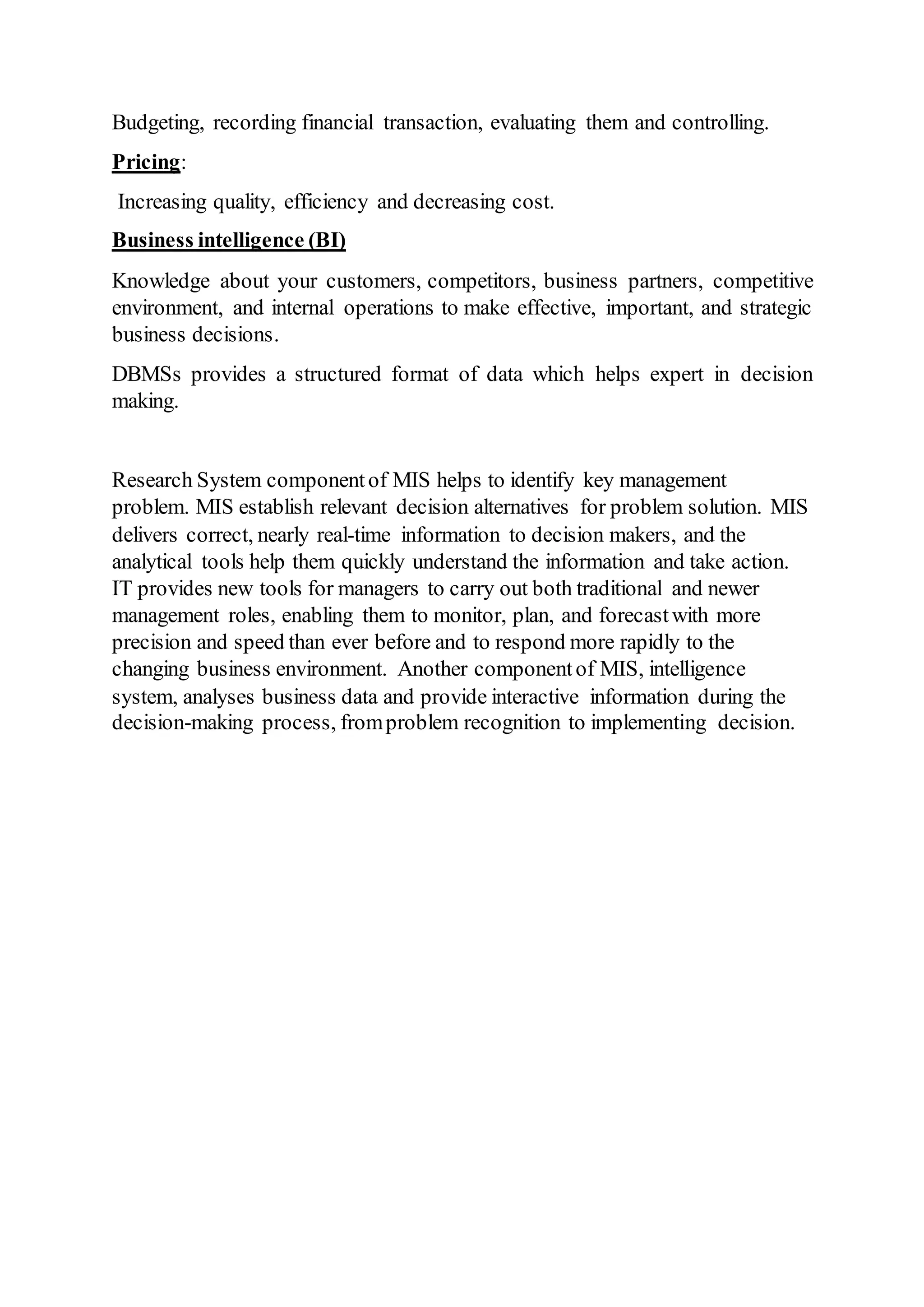 Information system management mba4 sem unit 1 | DOCX
