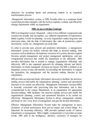 Information system management mba4 sem unit 1 | DOCX