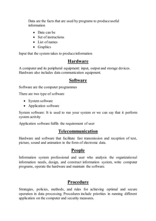 Information system management mba4 sem unit 1 | DOCX