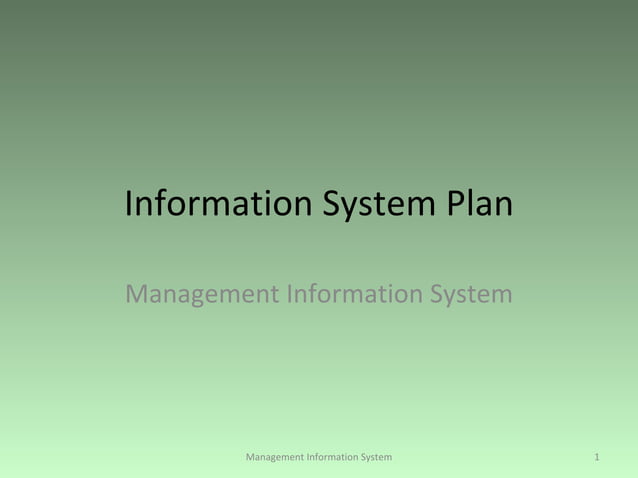 Information System Plan | PPT