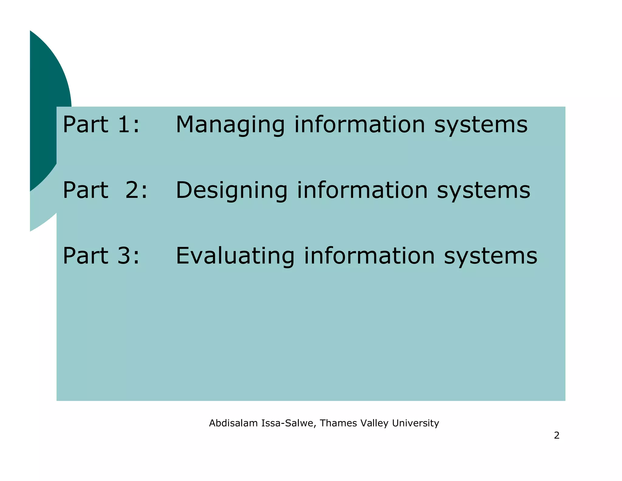 Information Systems (Lecture 1) | PPT