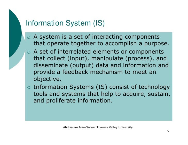 Information Systems Lecture 1