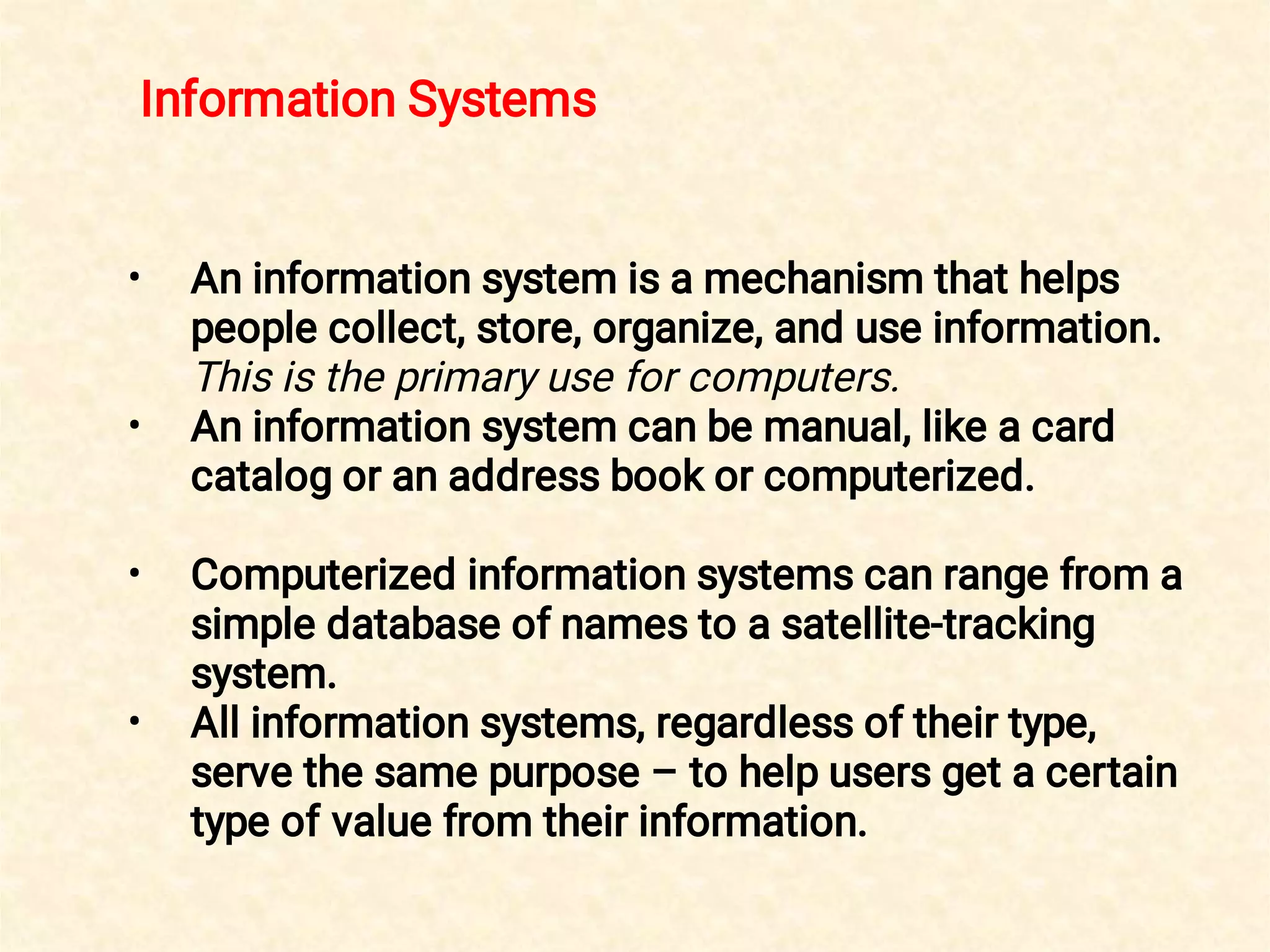 Information systems | PPT