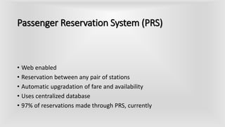 Information Systems in Indian Railways | PPTX