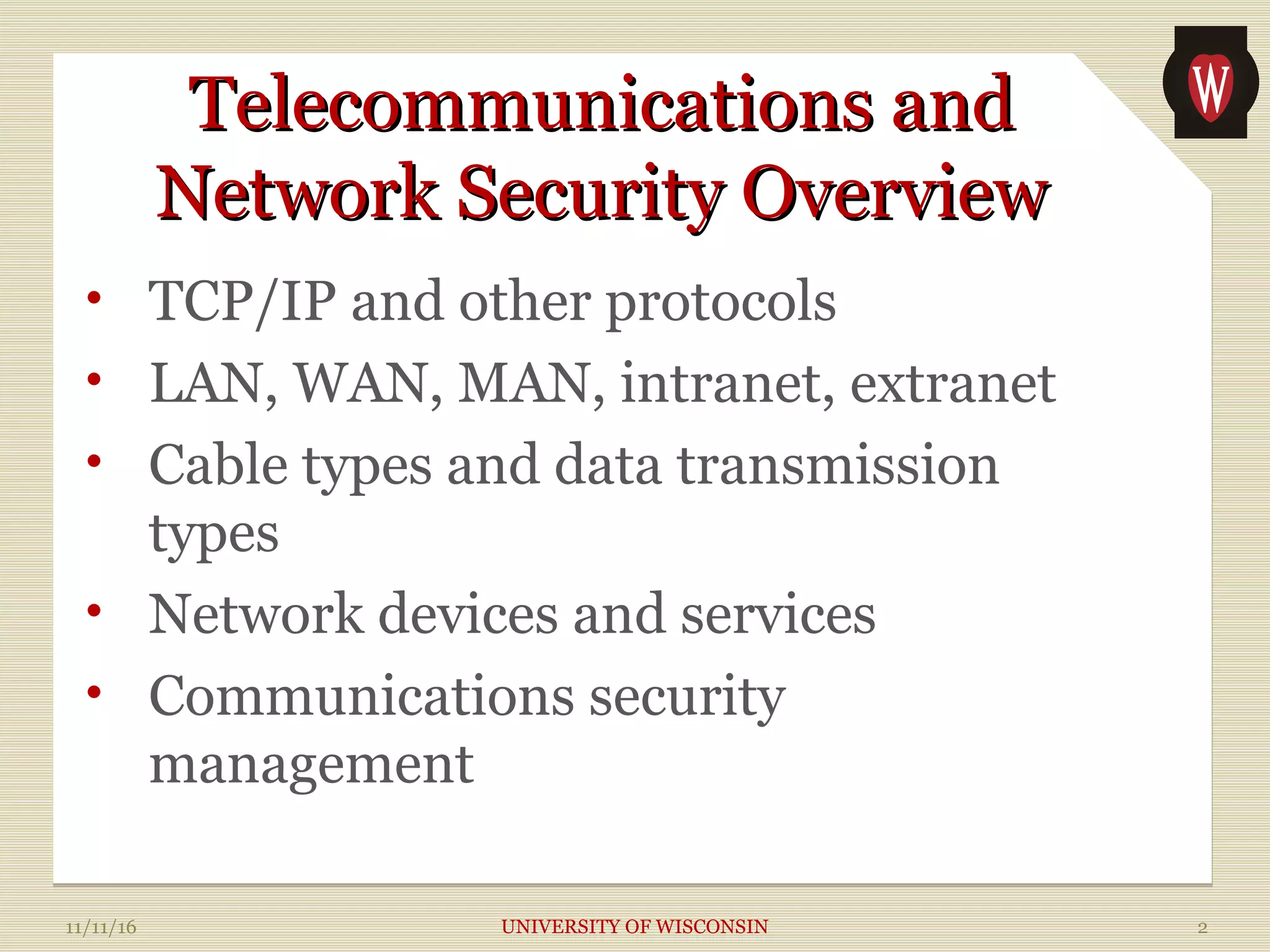 Network Design, Common Network Terminology and Security Implications | PPT