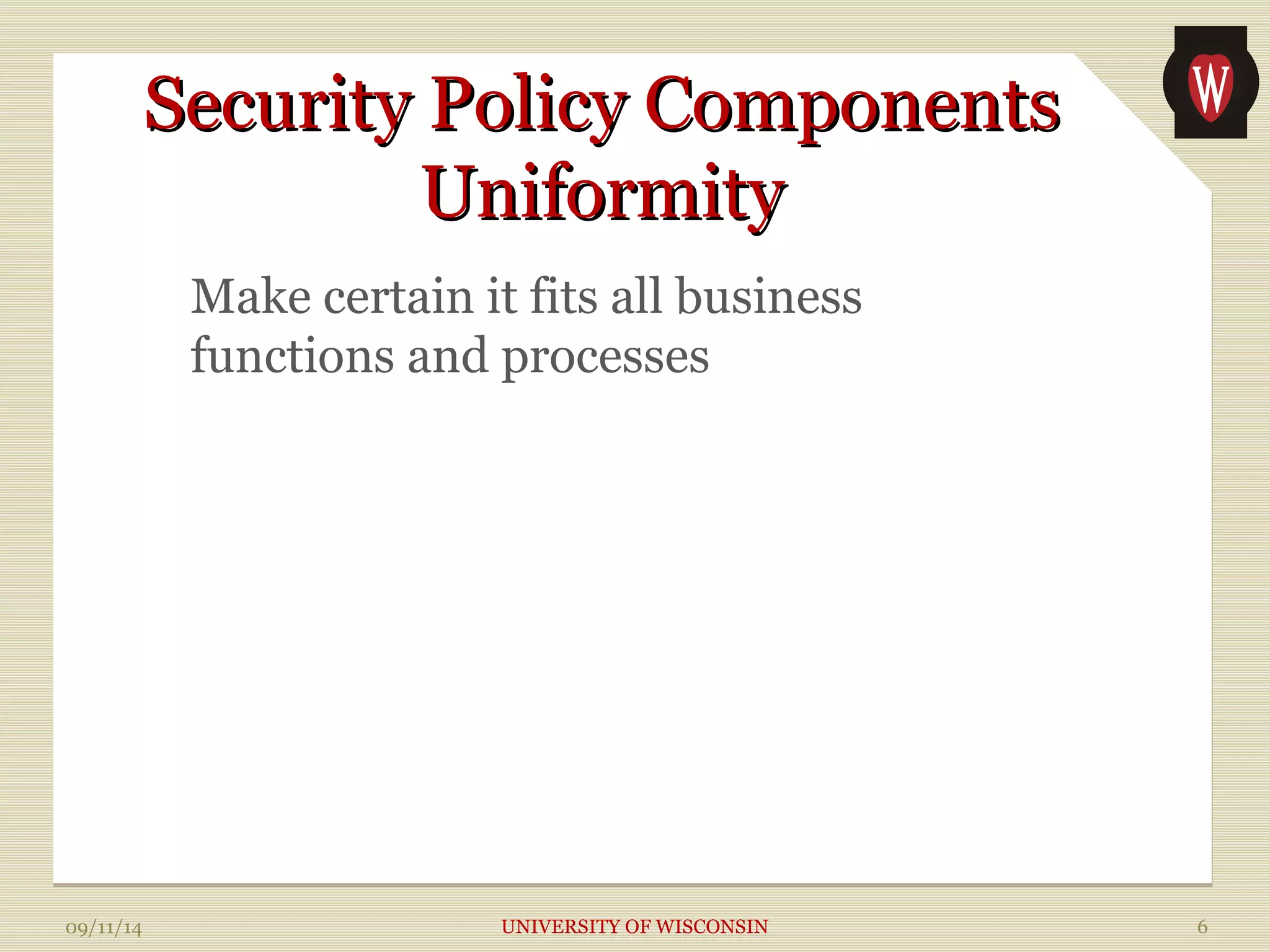 Information Systems 365 Lecture Four Security Policy Development Data Classification Methods