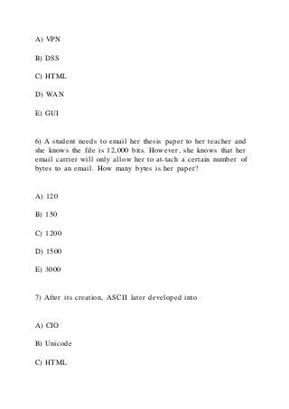 Information Systems and Computer Applications CLEP Practice Test | PDF