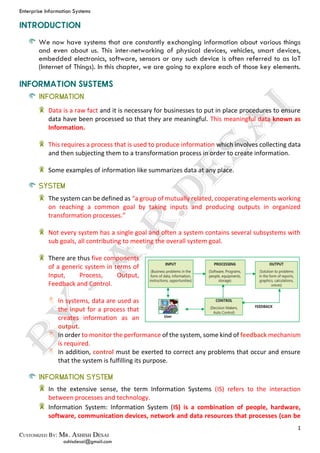 Information systems and its components 1 | PDF
