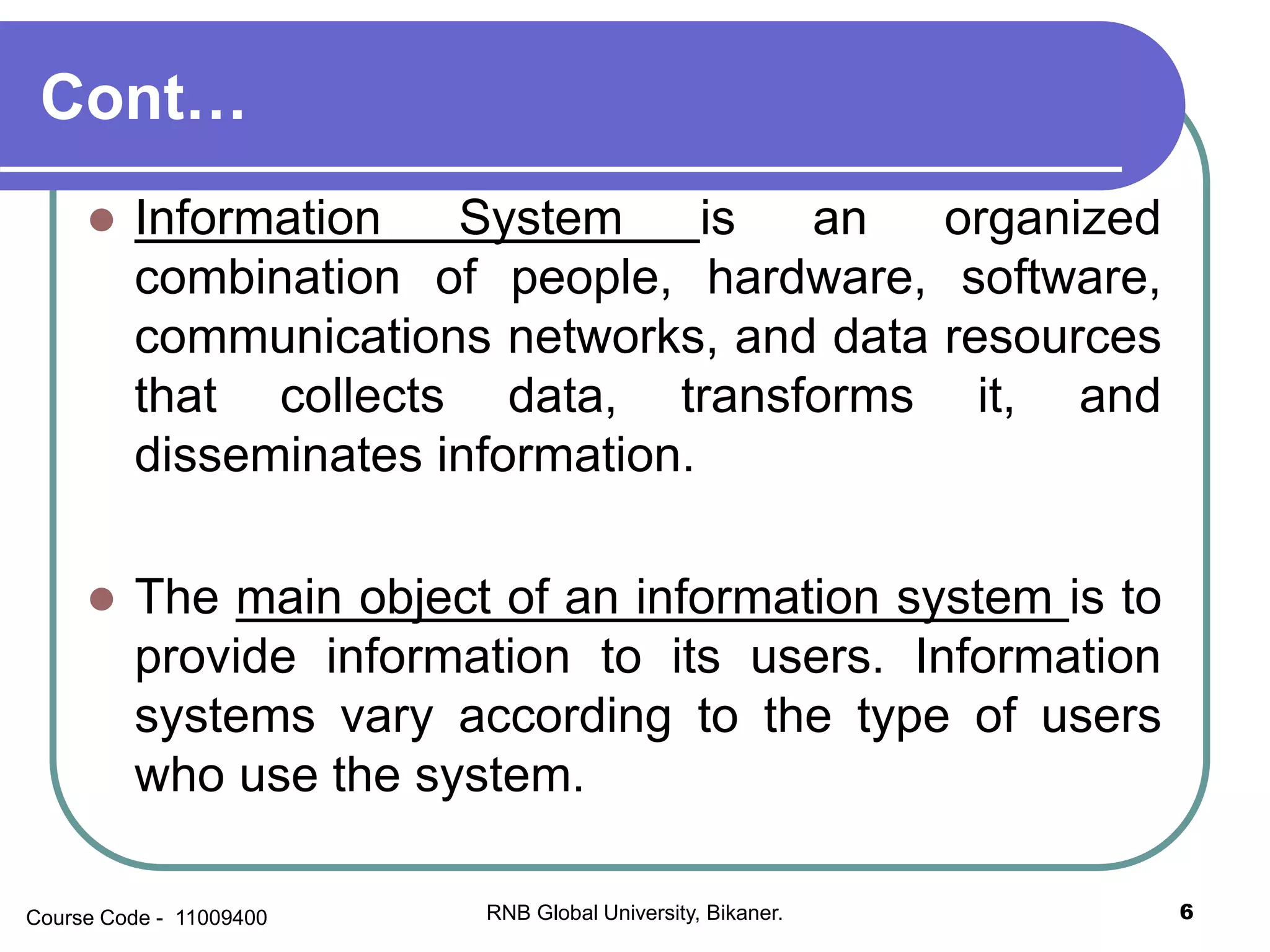 Information systems and it's types | PPSX