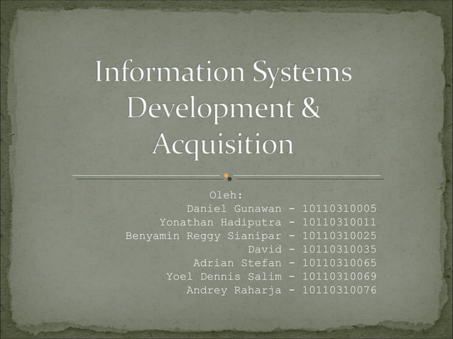 Information Systems Development and Acquisition | PPT