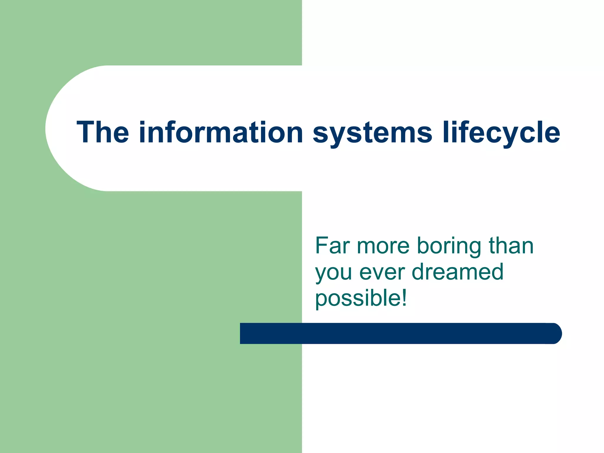 Information systems lifecycle | PPT