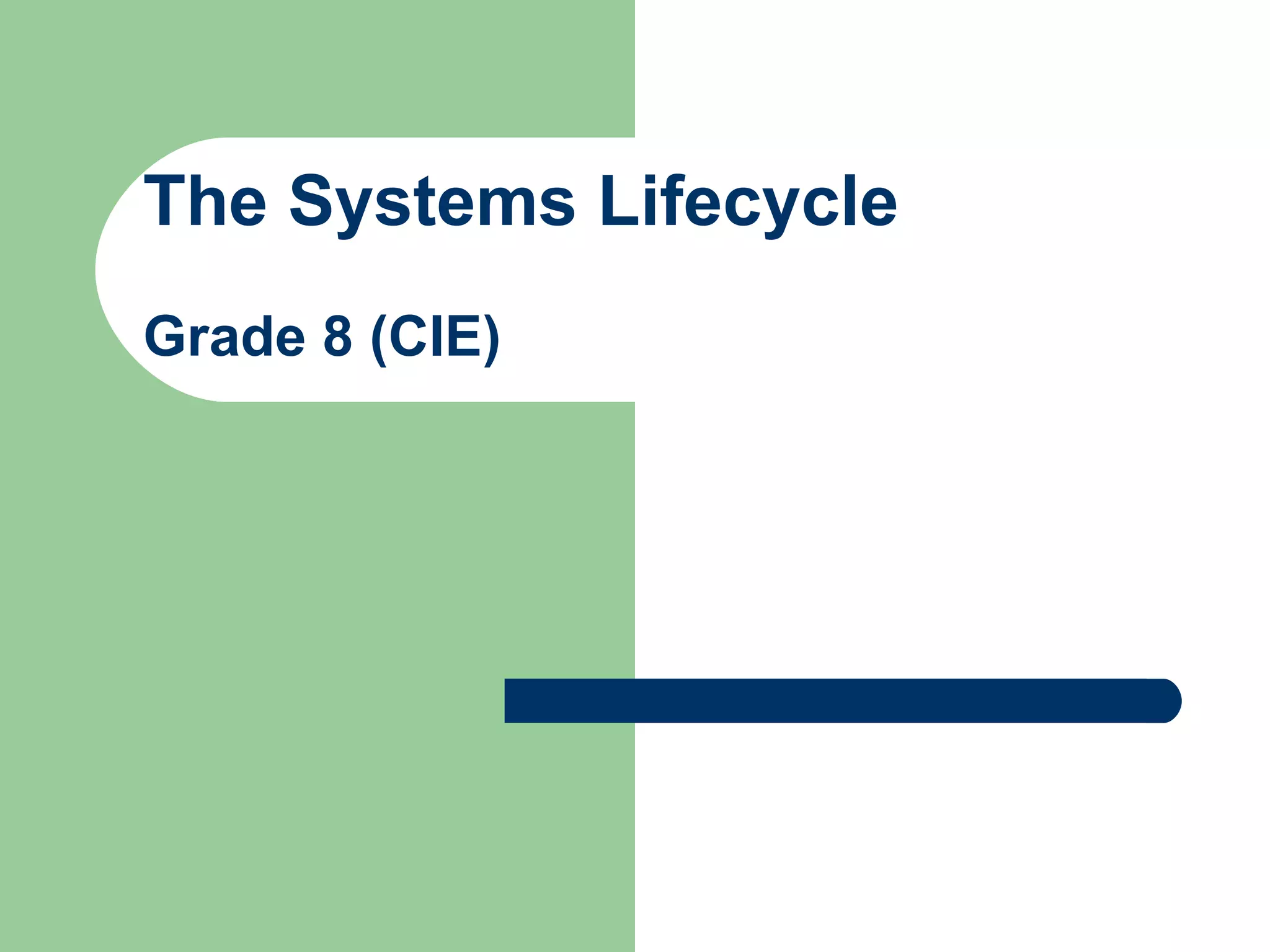 Information systems lifecycle | PPT