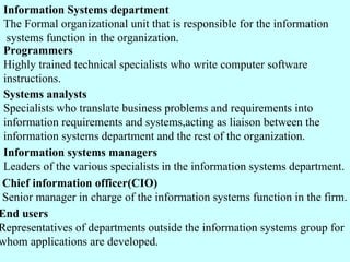 Information systems, organizations, management and strategy | PPT