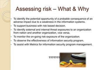 Information systems risk assessment frame workisraf 130215042410 ...