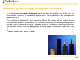 Information systems strategy management: positioning | PPT