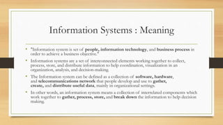 Information Systems(UNIT 3) | PPTX