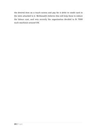 Information system used in mcdonalds | PDF