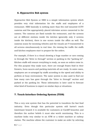Information system used in mcdonalds | PDF
