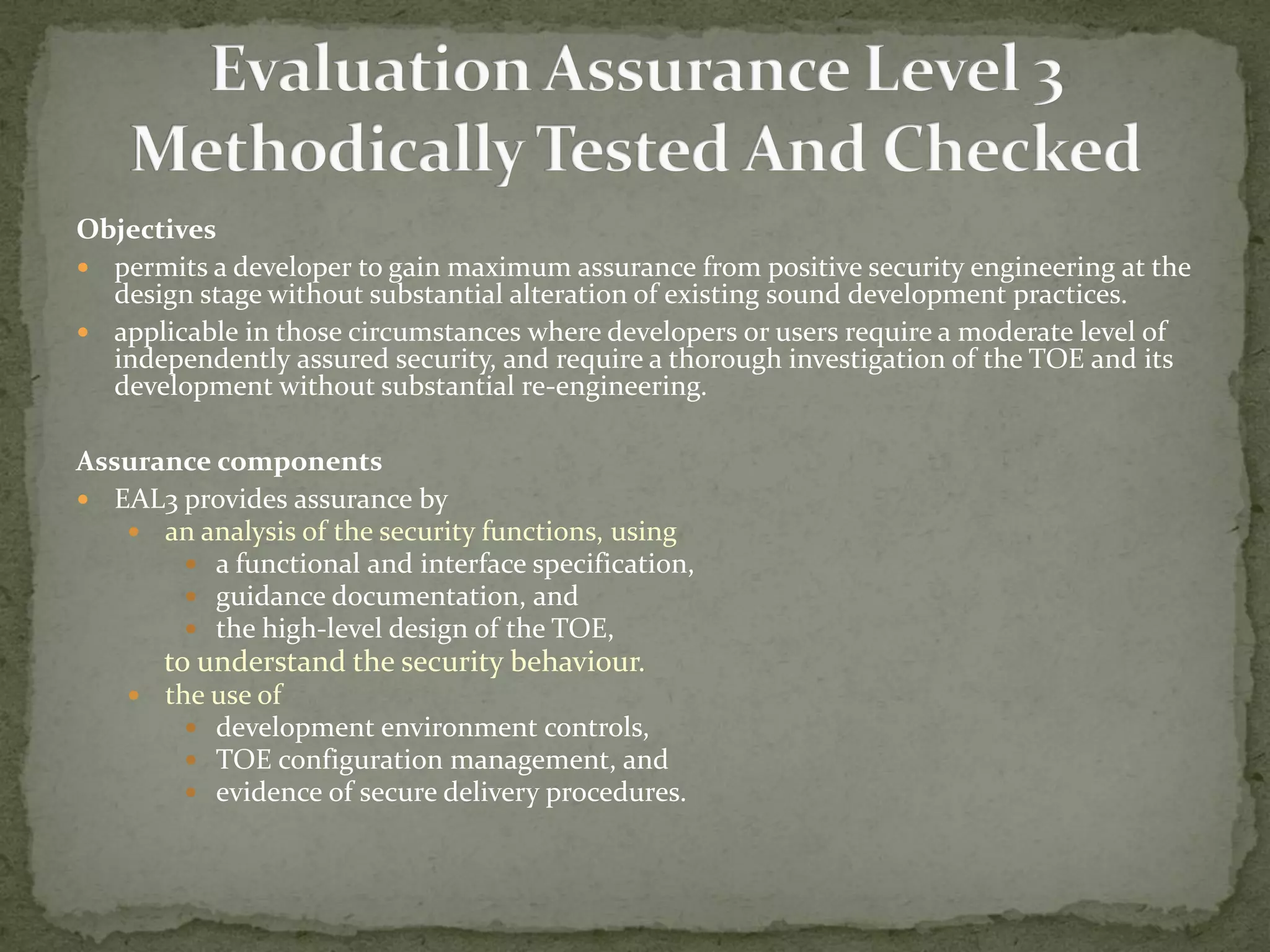 Information Technology Security Techniques Evaluation Criteria For It Secrity Part 3 Security ...